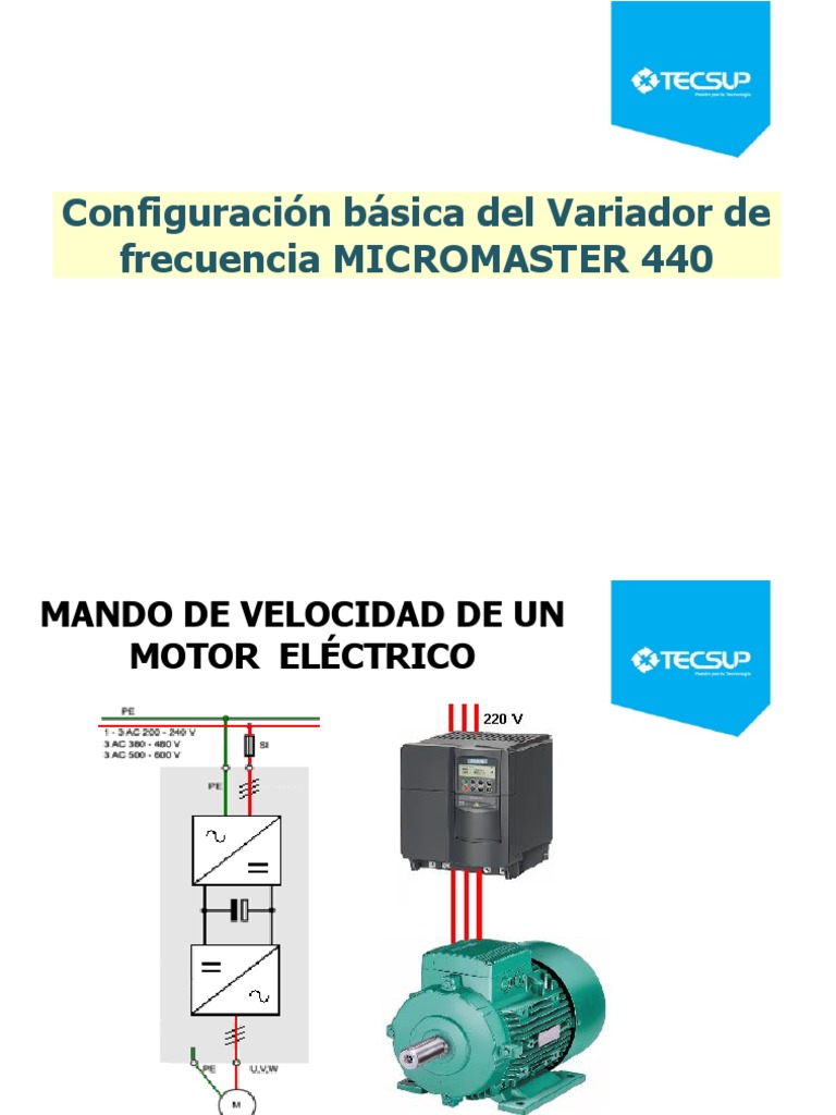 6 - Configuración Básica Micromaster 440 | PDF | Motor eléctrico ...