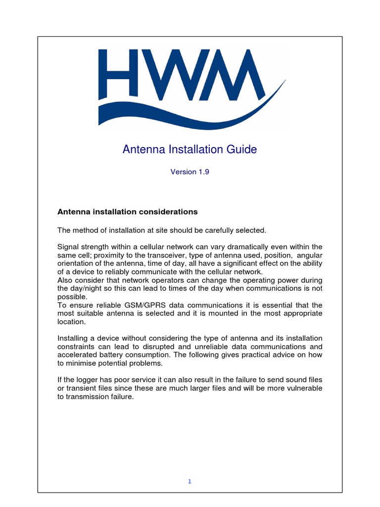 Antenna Installation Essentials | PDF | Antenna (Radio) | Radio Technology