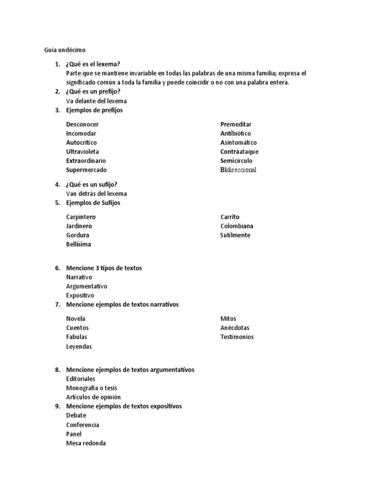 Guía Undécimo | PDF