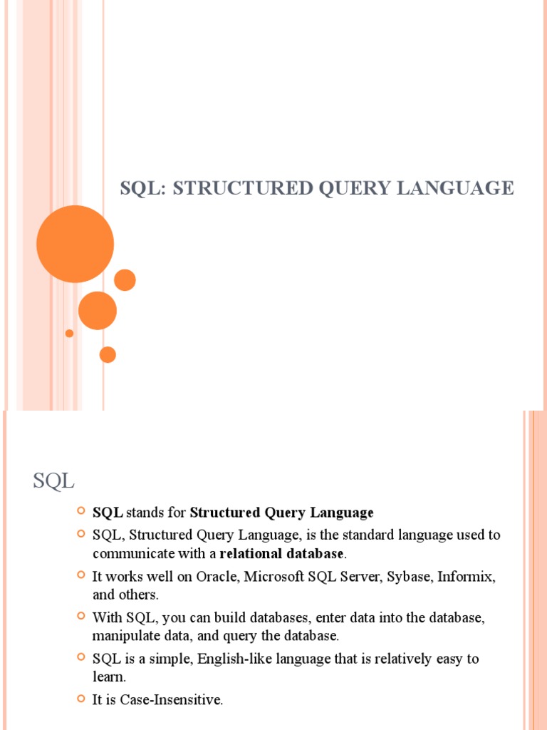 SQL: Structured Query Language | PDF | Sql | Databases