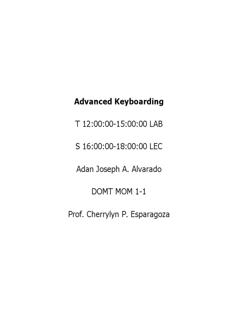 Advanced Keyboarding Typing Test | PDF