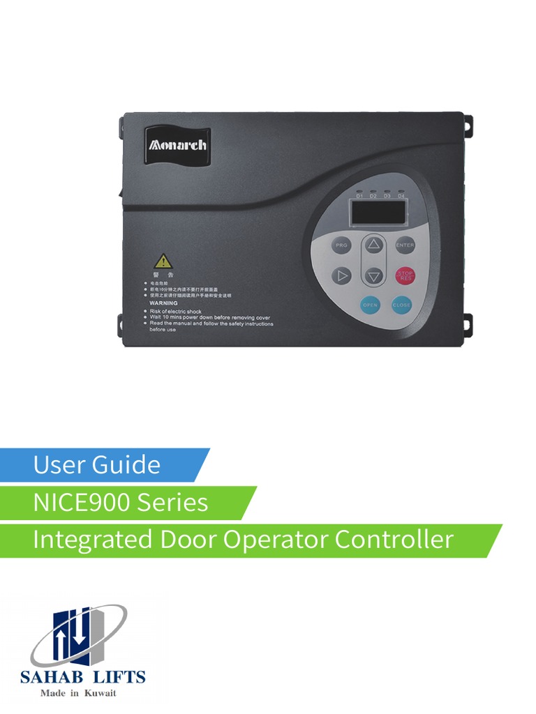 NICE900 Series Integrated Door Operator Controller User Guide | PDF ...