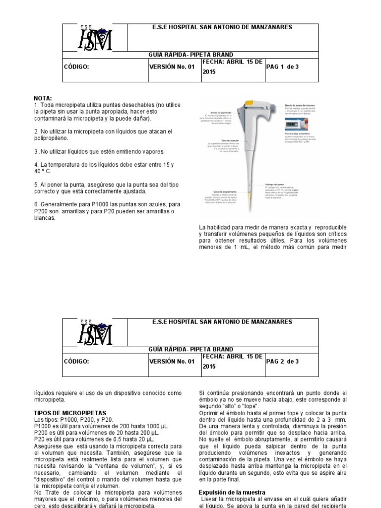 Guia Pipeta Brand | PDF | Líquidos | Pistón
