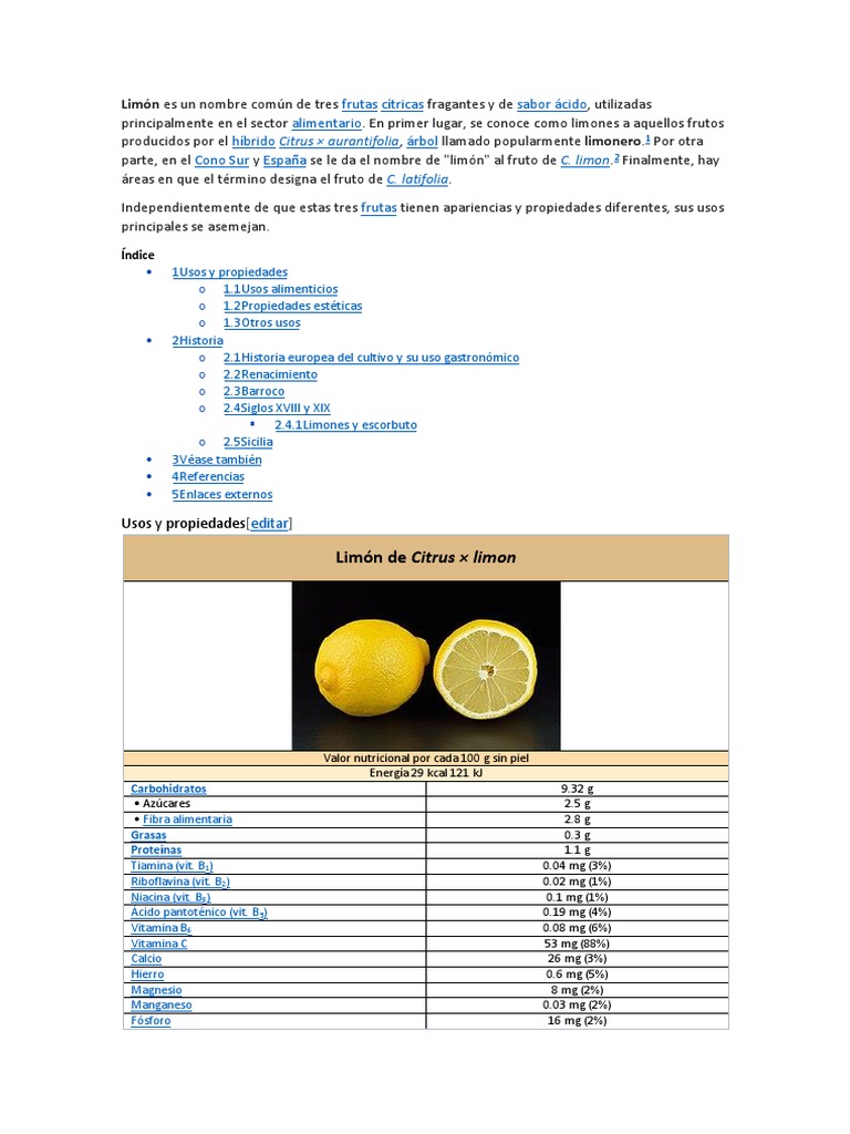 Limon | PDF | Limón | Limonada