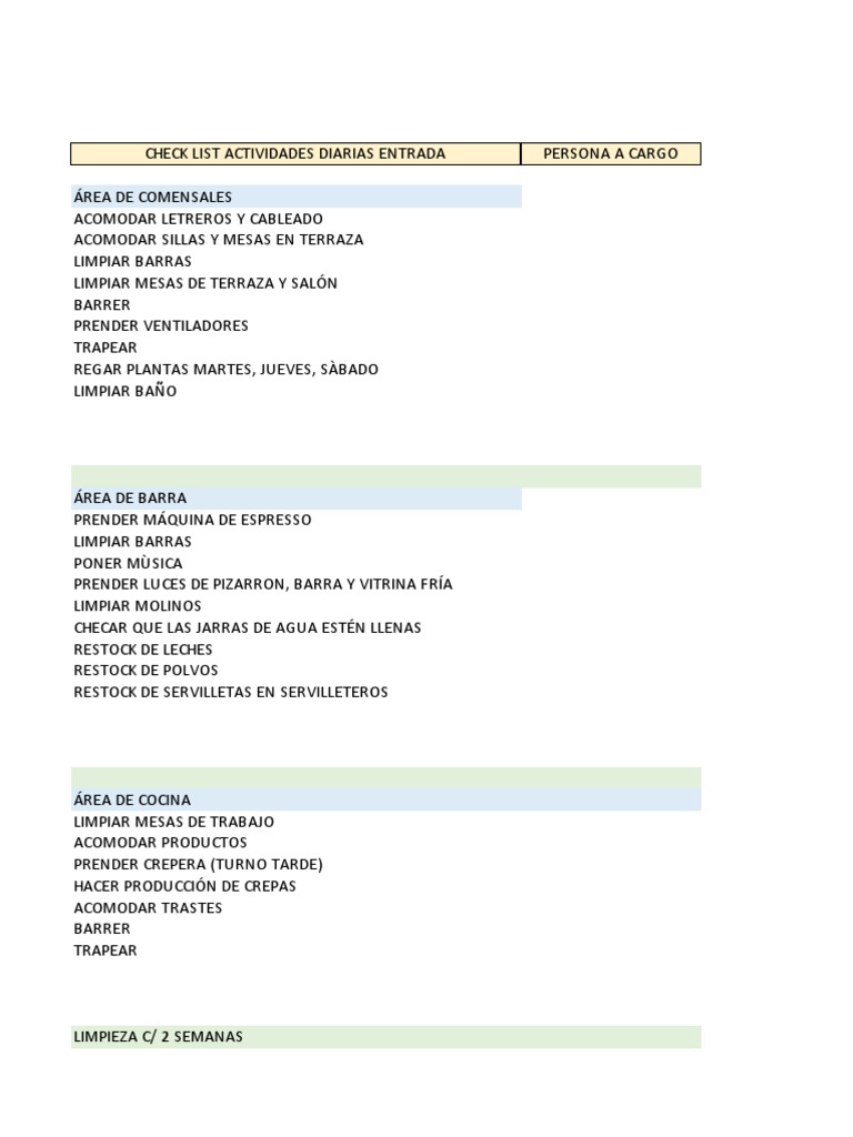 Check List Entrada Salida | PDF