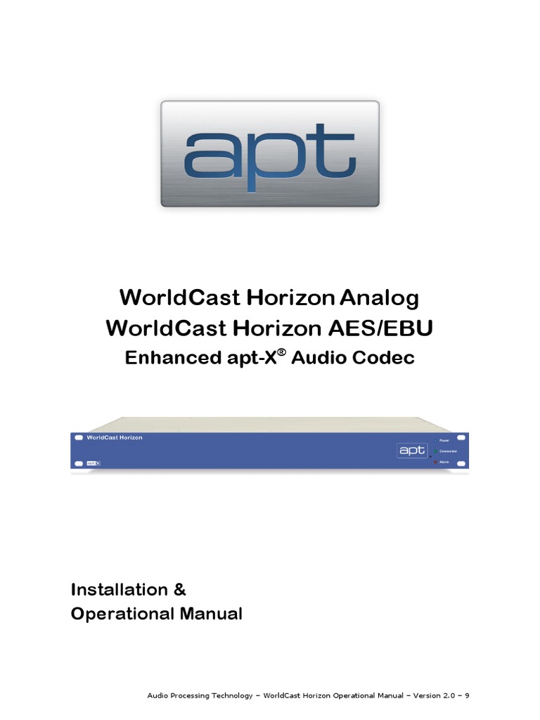 WorldCast Horizon Manual v2.0 - A4 | PDF | Digital Audio | Network Switch