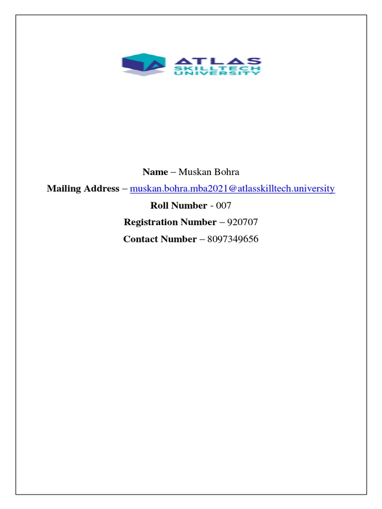 Internship Report Muskan Bohra Pdf Fast Food Restaurants Target Audience 