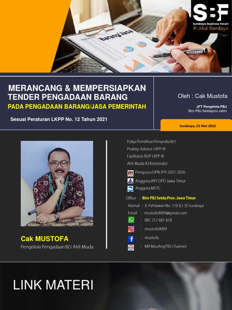 Materi Pengadaan Barang - SBF - Cak Mustofa | PDF