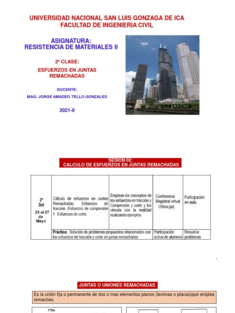 Análisis de esfuerzos y cálculo de parámetros en juntas remachadas | PDF | Remache | Doblar