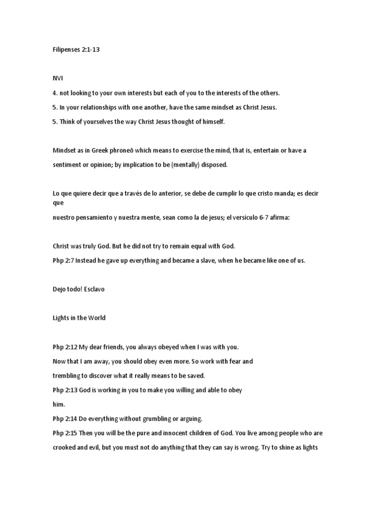 Mindset of Christ in Philippians 2 | PDF | Philosophy | Religion ...