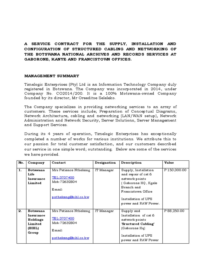 No. Company Contact Designation Description Value 1. Botswana Life Insurance Limited | PDF ...