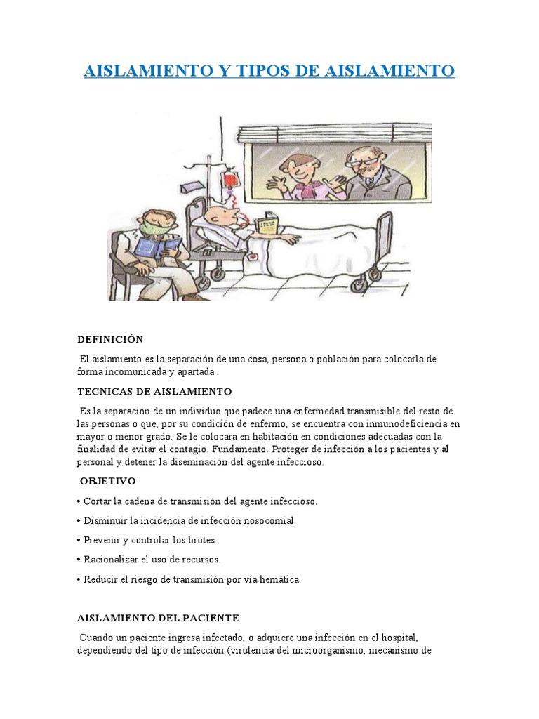 Aislamiento y Tipos de Aislamiento Imprimir | PDF | Infección | Infección adquirida en el hospital