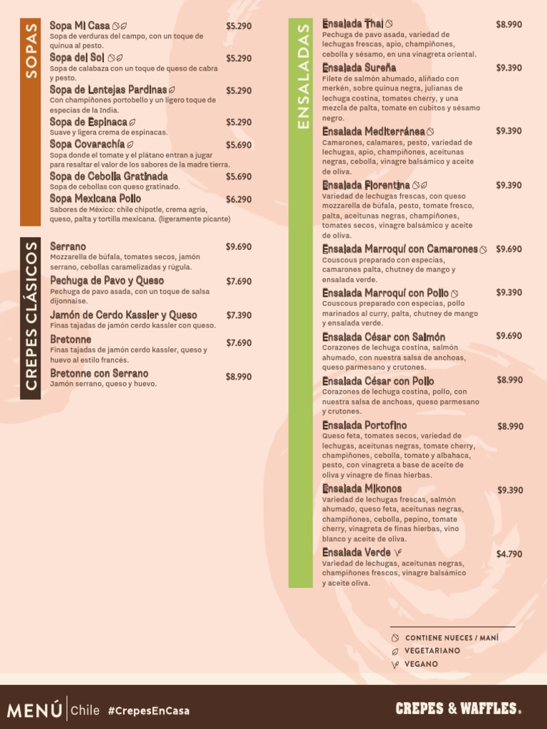 Menú Variado de Sopas y Ensaladas en Chile | PDF