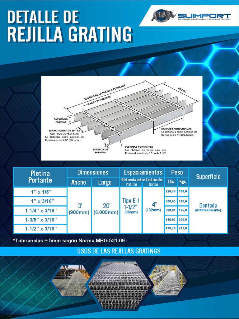 Ficha Rejilla Grating | PDF