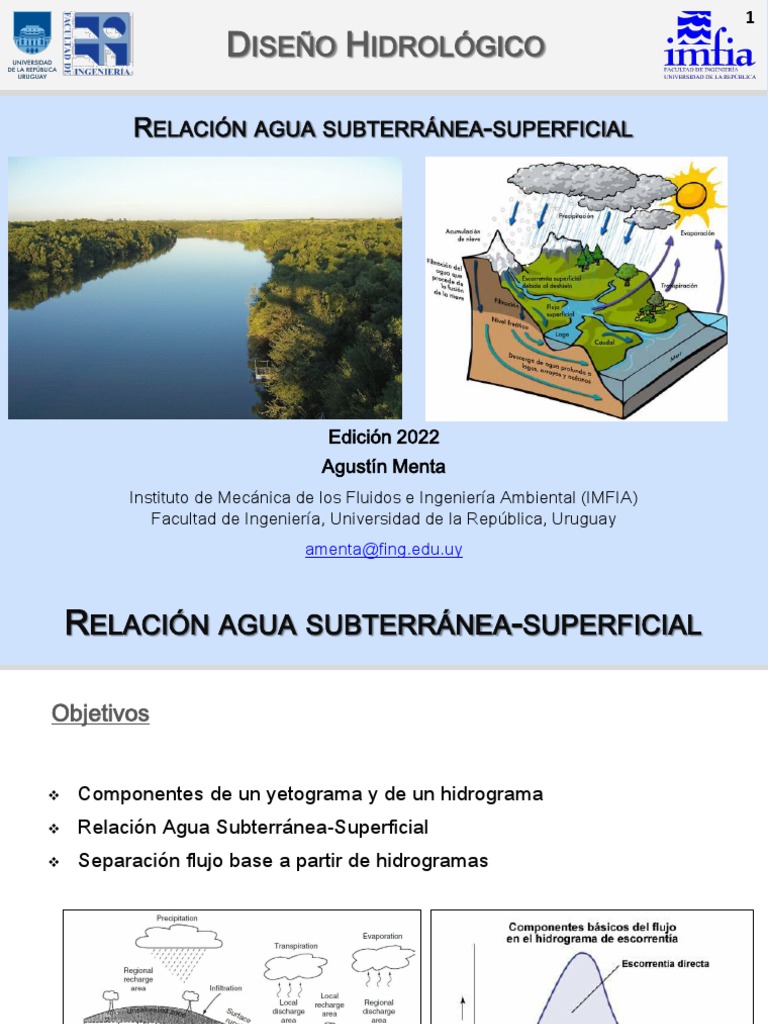 Clase13 Relación Agua Sup Subte | PDF | Agua subterránea | Agua
