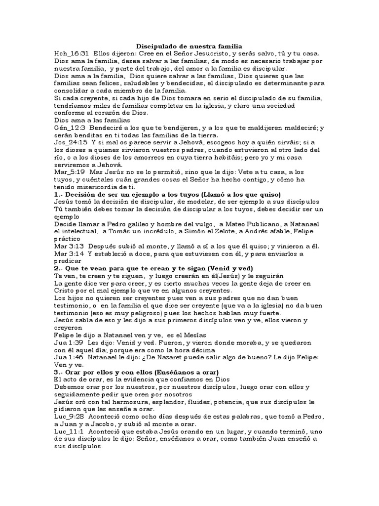Discipulando A Nuestra Familia | PDF | Oración | Jesús