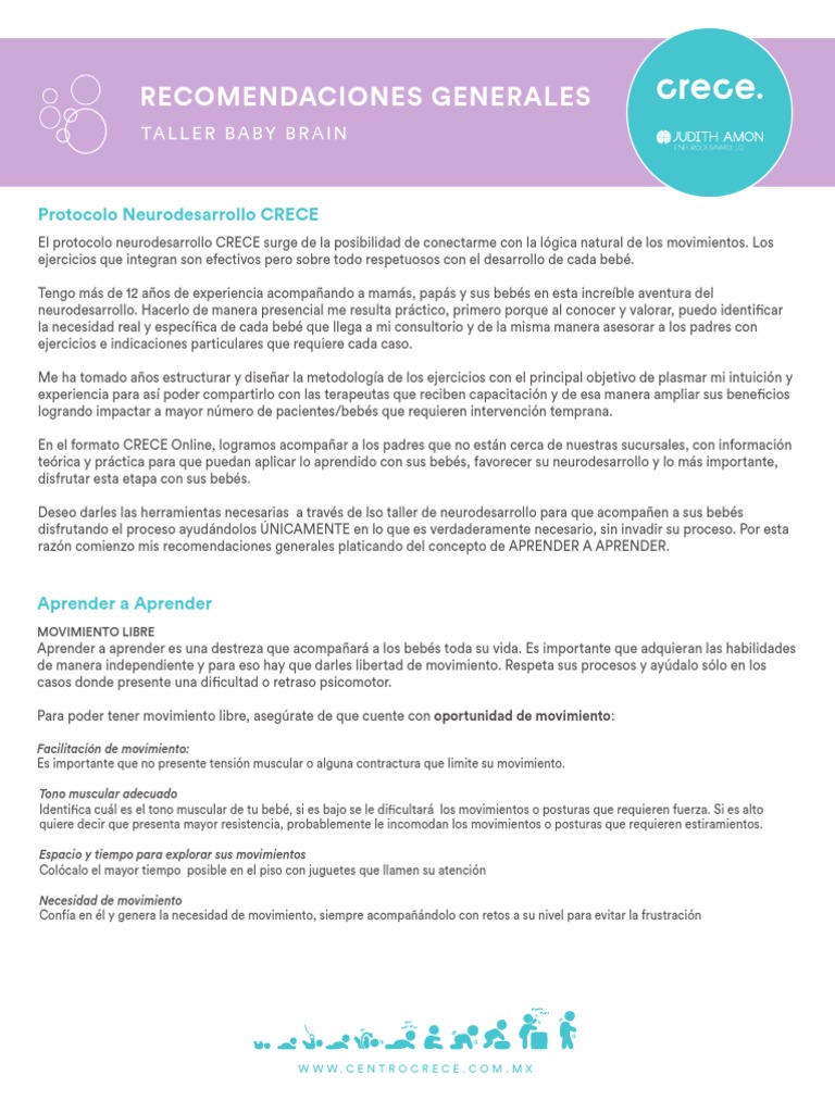 Taller Baby Brain: Neurodesarrollo Bebés | PDF | Sicología | Cognición