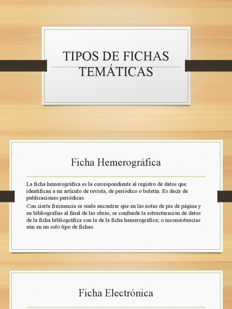 Tipos de Fichas Temáticas | PDF | Periódicos | Comunicación escrita