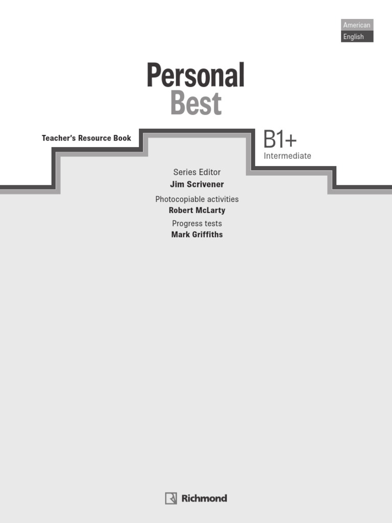 Personal Best (B1+) Inter - Teacher's Resources Book | PDF | Adjective ...