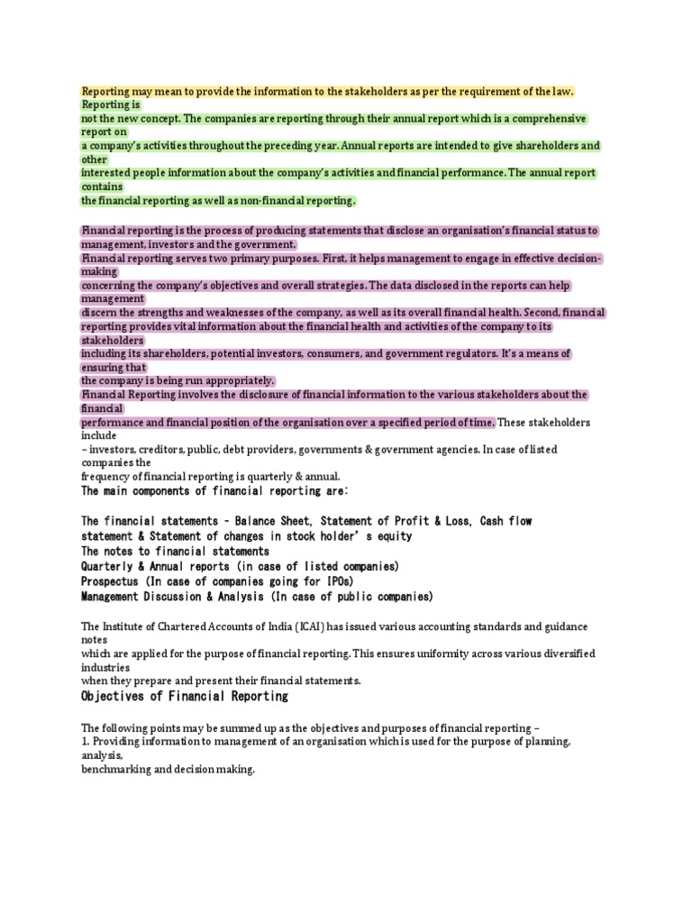 Objectives of Financial Reporting | PDF | Financial Statement | Audit