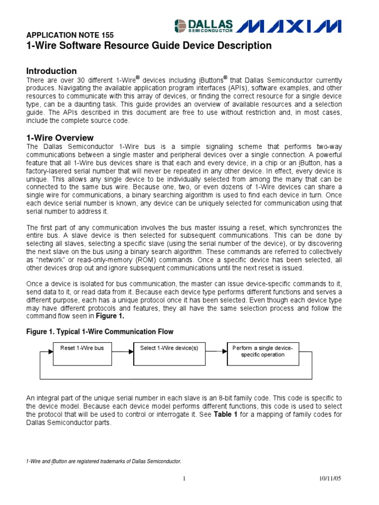 1-Wire Software Resource Guide Device Description | PDF | Microsoft ...