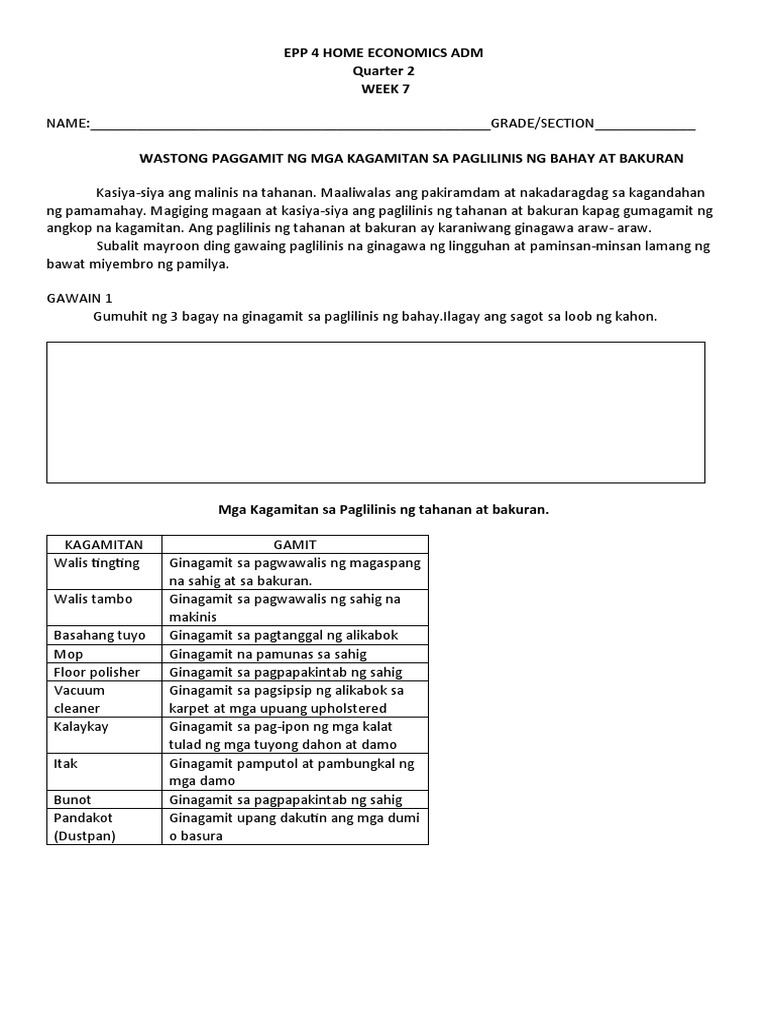 EPP 4 - 2nd Quarter-Week7-8 | PDF