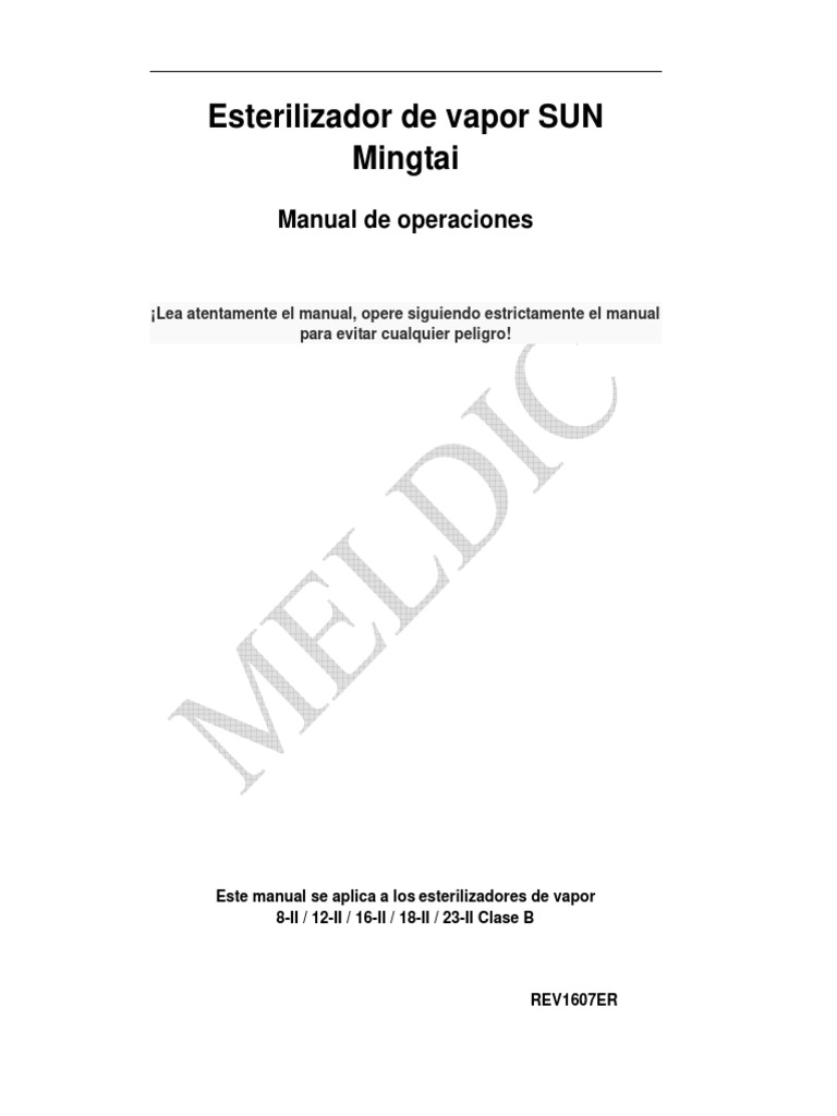 Manual Autoclave Español | PDF | Agua | Vapor Manual Autoclave Español | PDF | Agua | Vapor