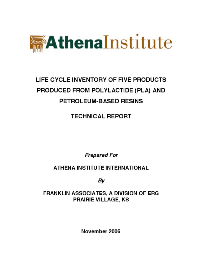 Franklin-Plastic Products LCA Technical RPT | PDF | Life Cycle ...