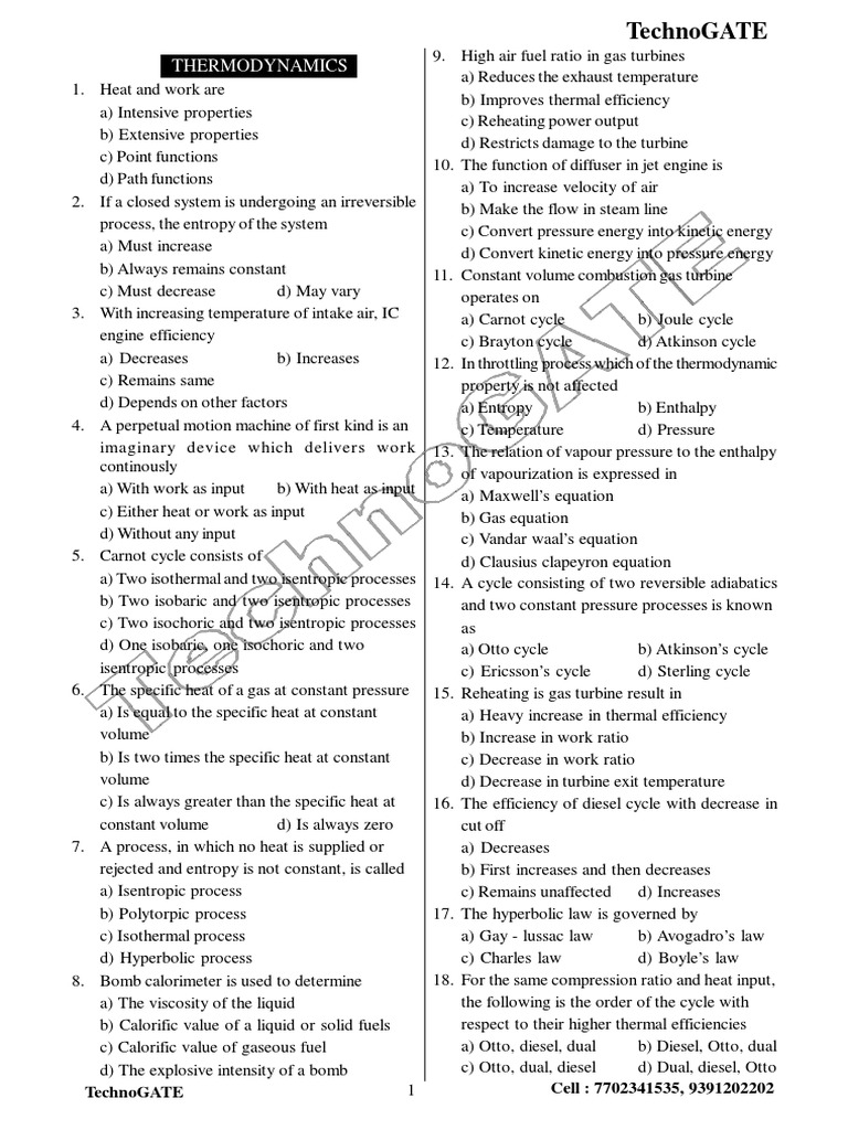 THERMODYNAMICS | PDF | Entropy | Diesel Engine