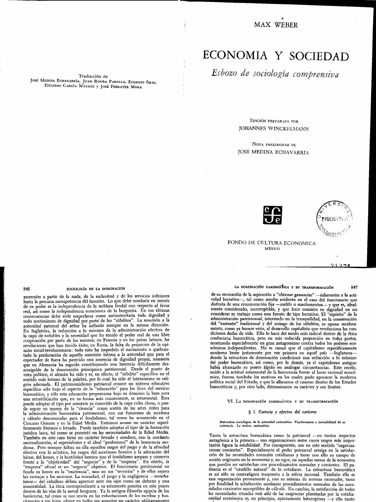 Weber Max Economía y Sociedad | PDF
