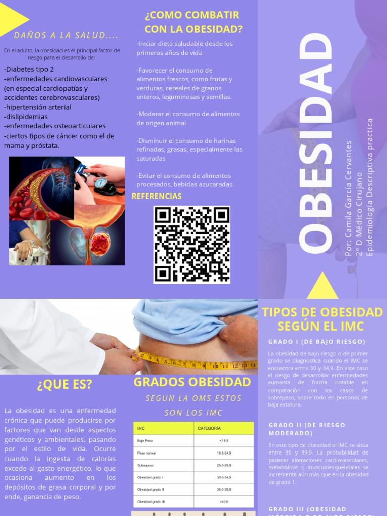 Triptico Obesidad | PDF | Obesidad | Ciencias de la Salud