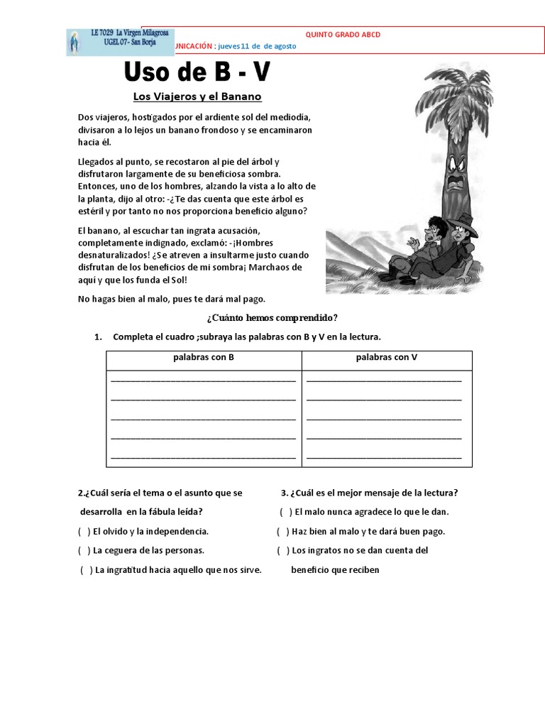 Ficha COMU, 11 de Agosto | PDF | Lingüística | Morfología Lingüística