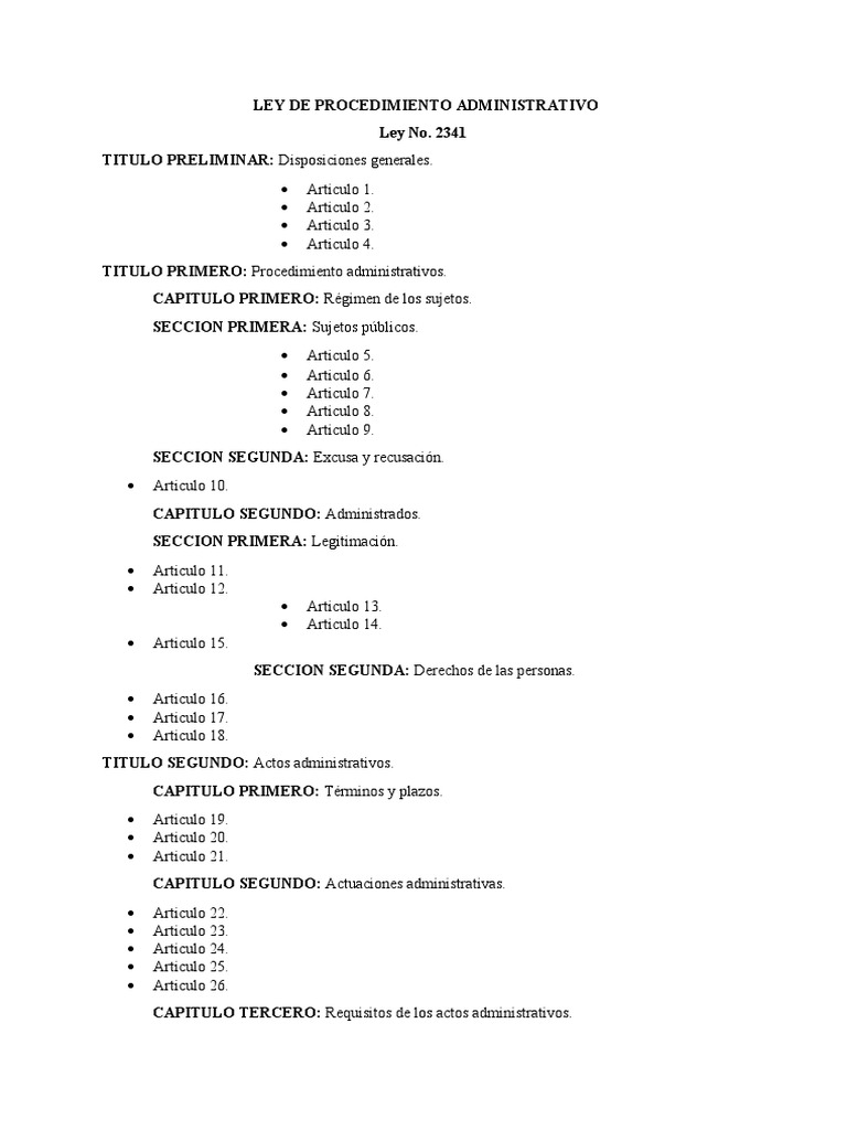 Ley de Procedimiento Administrativo | PDF