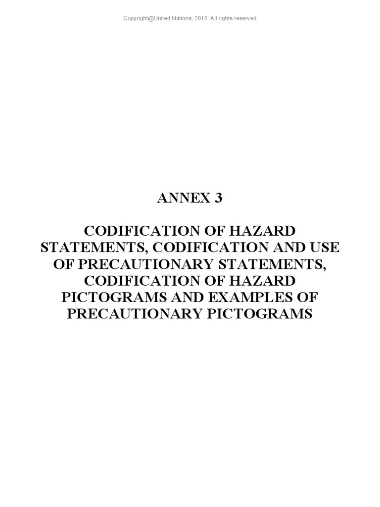 GHS Version 6 Annex 3 H P Codes PDF Toxi Workplace