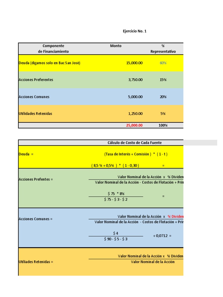 Ejercicios Costo de Capital (Clase) | PDF | Compartir (Finanzas ... Ejercicios Costo de Capital (Clase) | PDF | Compartir (Finanzas ...