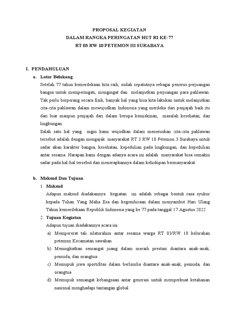 Proposal Kegiatan | PDF