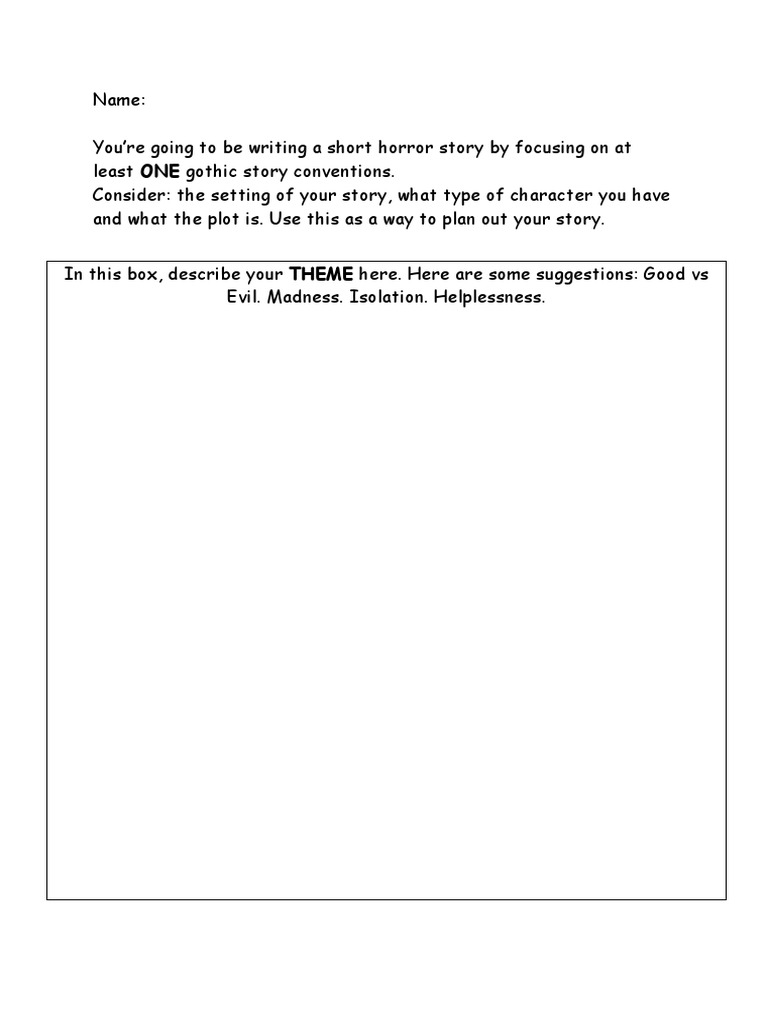 Gothic Creating Writing Plan | PDF