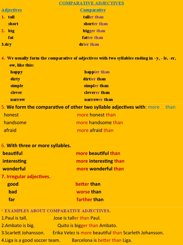 Comparative Adjectives Guide | PDF | Language Arts & Discipline