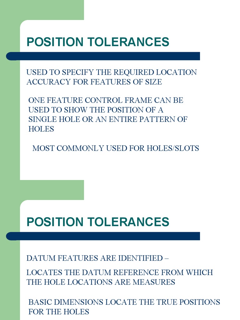 Position Tolerances | PDF | Engineering Tolerance | Mechanical Engineering