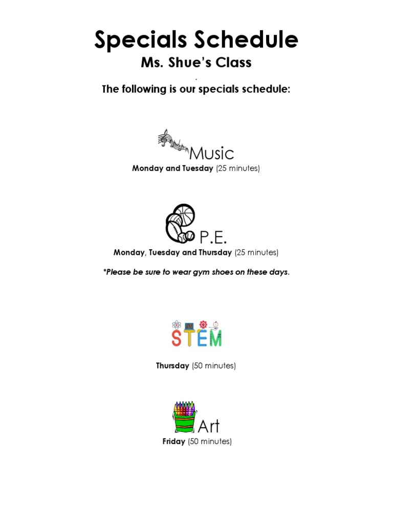 Specials Schedule 22 | PDF