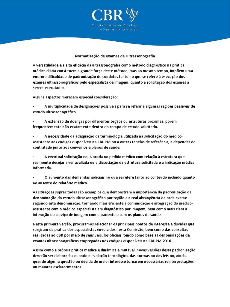 Normatização de Exames de Ultrassonografia | PDF | Tireoide | Ultrassom ...