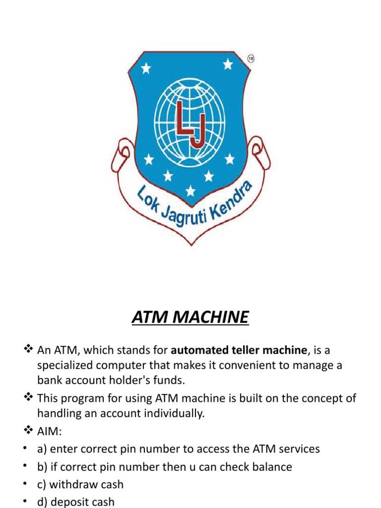 ATM Project | PDF