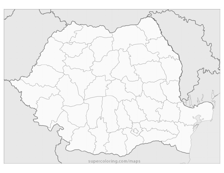Romania Map Coloring Page | PDF