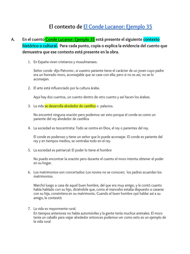 El Contexto Del Conde Lucanor - Ejemplo 35 | PDF