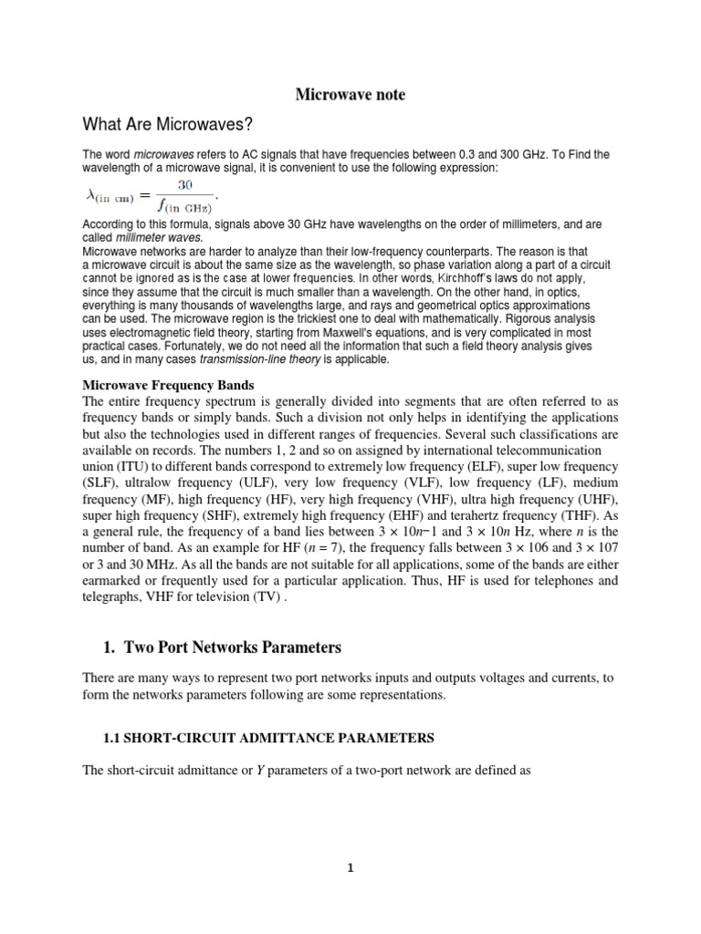 Microwave Note 11 | PDF | Transmission Line | Microwave