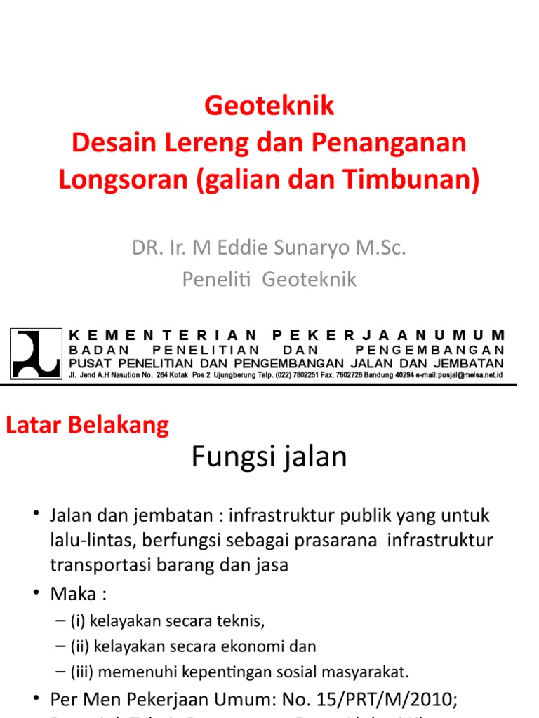 Stabilitas Lereng dan Longsoran | PDF