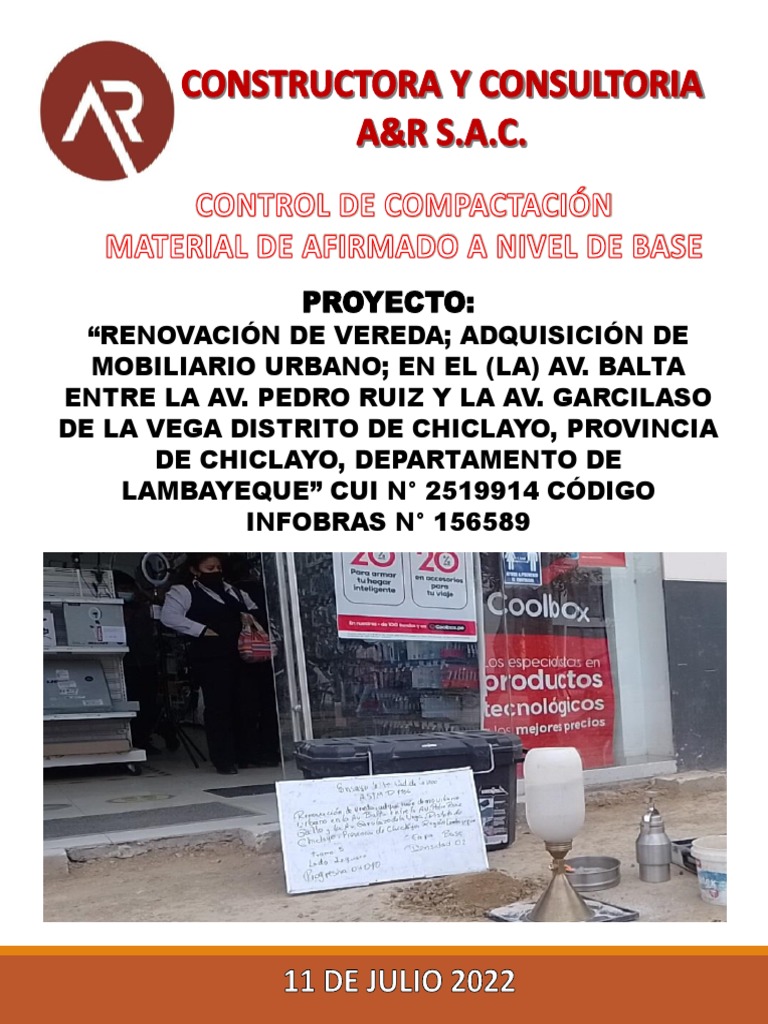 Tramo 5. Afirmado 11-07-2022 | PDF | Densidad | Volumen