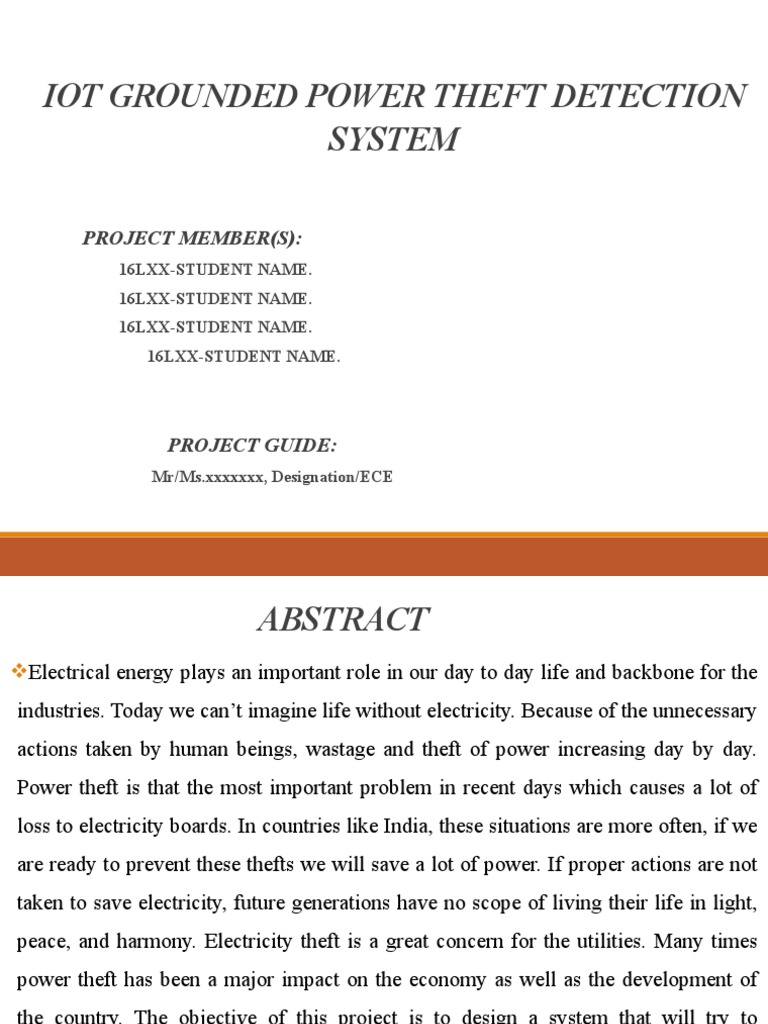 IOT Grounded Power Theft Detection | PDF | Microcontroller ...