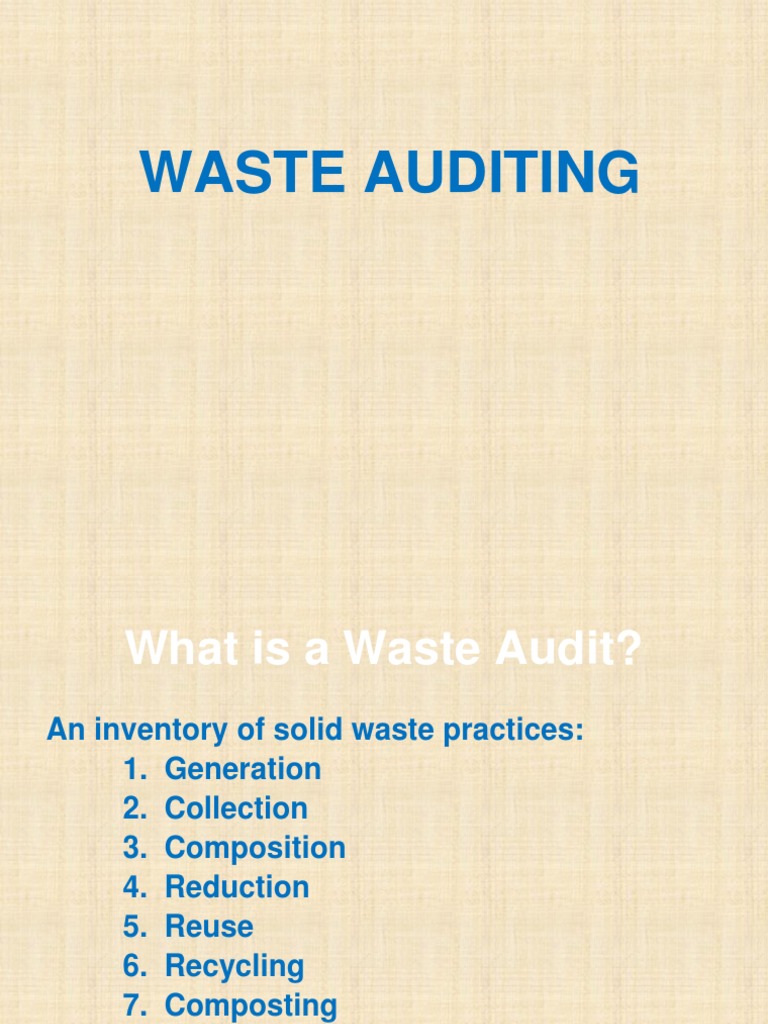 Waste Auditing | PDF | Recycling | Waste