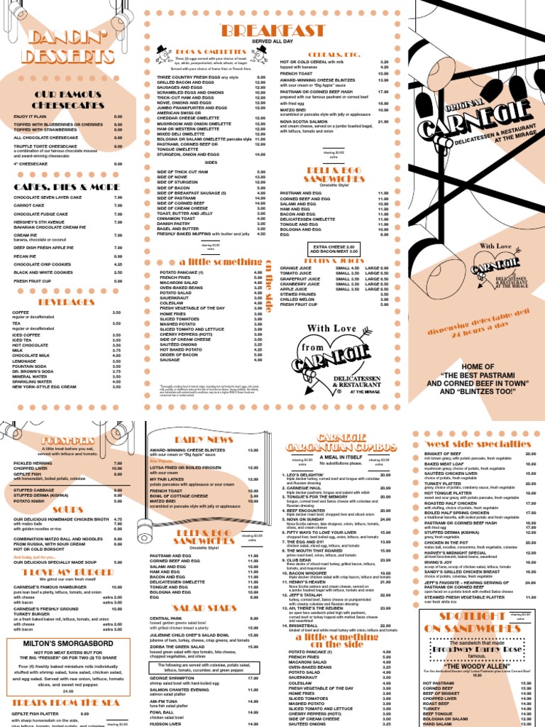 Carnegie Menu | PDF | Salad | Pancake